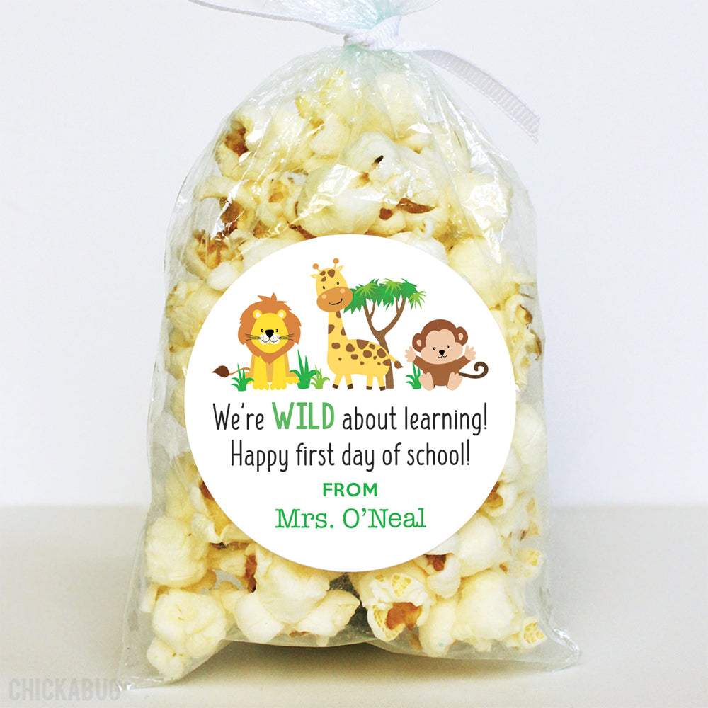 Personalized Safari Animals Back to School Stickers – Chickabug