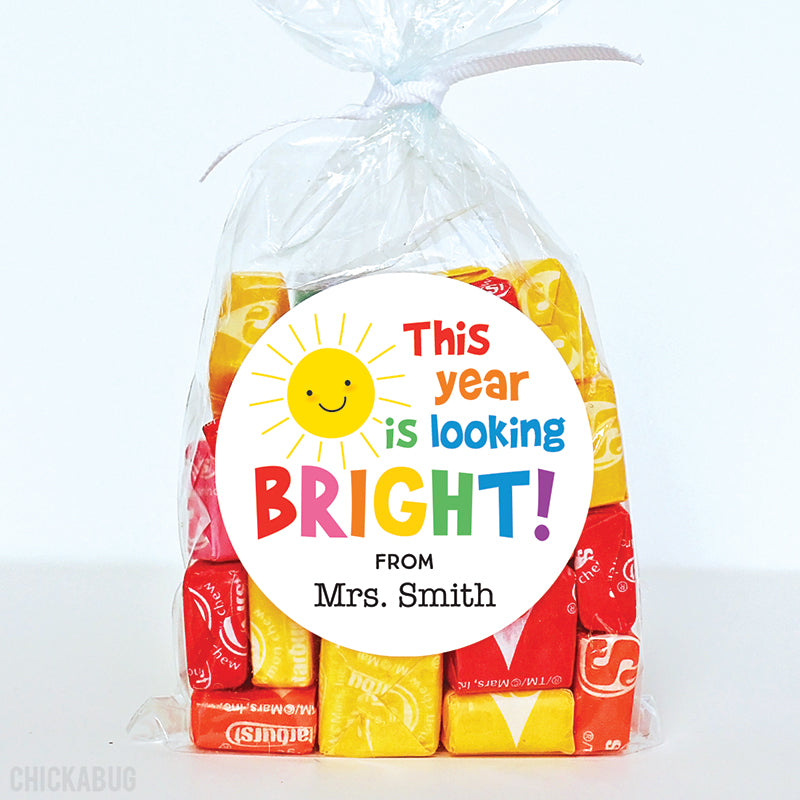 Personalized "This Year Is Looking Bright" Back to School Stickers ...