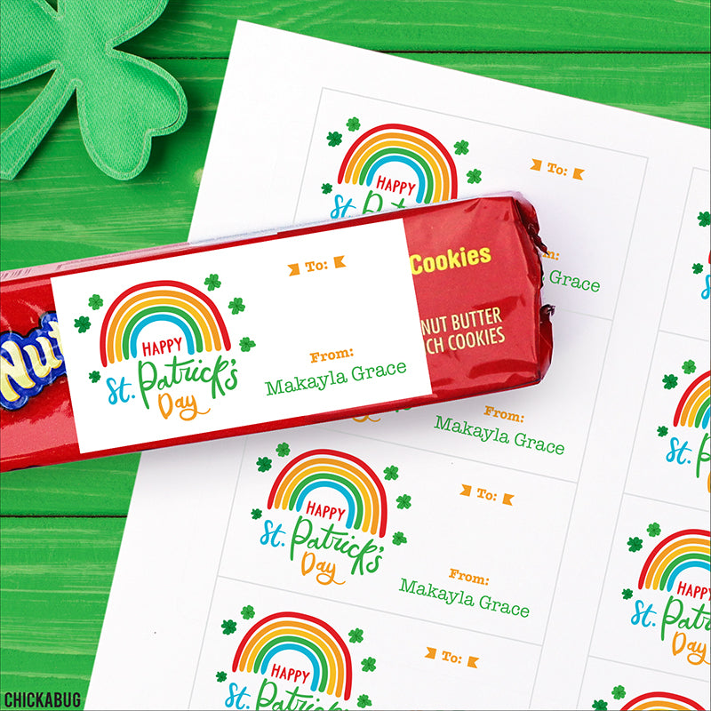 Personalized Hand Drawn Rainbow St. Patrick's Day Gift Labels – Chickabug
