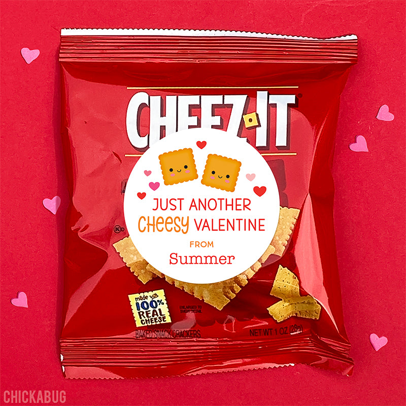 Personalized "Another Cheesy Valentine" Valentine's Day Stickers ...