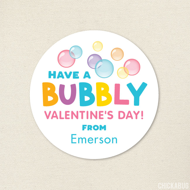 Personalized Bubbles Valentine's Day Stickers - Bubble Wand Gifts ...
