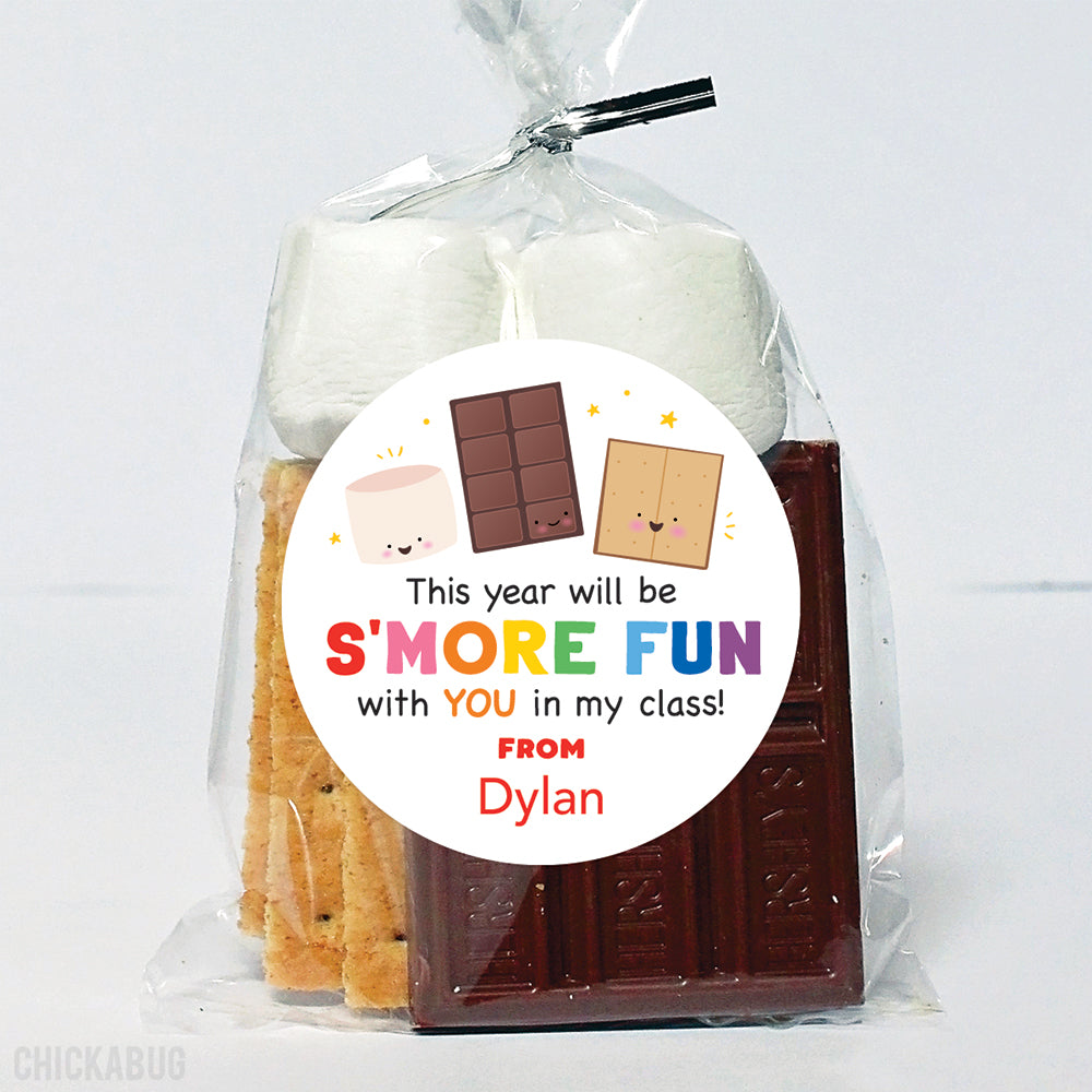 Personalized "S'more Fun" Back to School Stickers – Chickabug