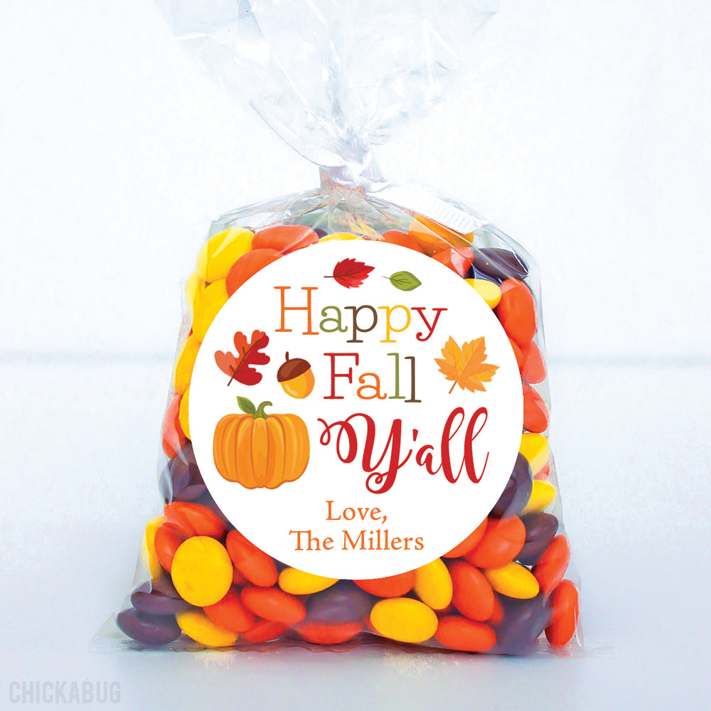 Personalized "Happy Fall Y'All" Fall Stickers – Chickabug