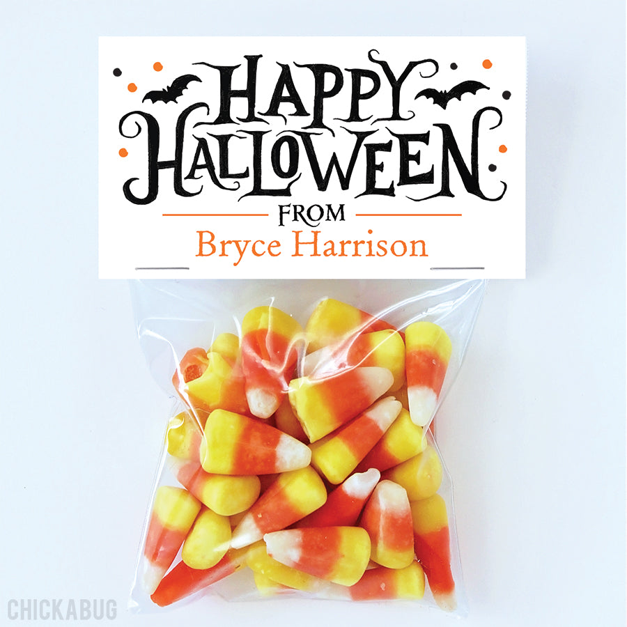Personalized Spooky Bats "Happy Halloween" Treat Bags – Chickabug