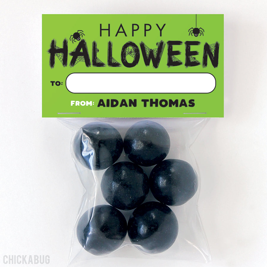 Personalized Spiders "Happy Halloween" Treat Bags – Chickabug