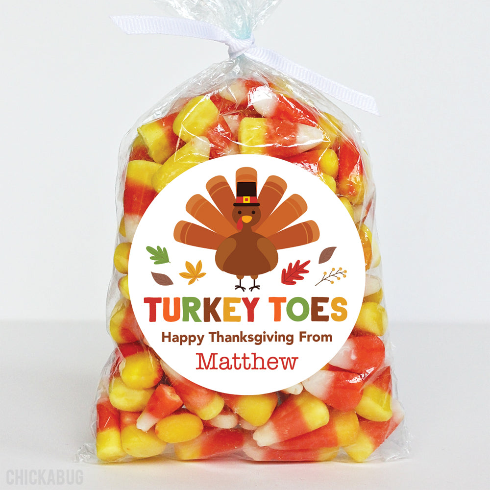 Personalized "Turkey Toes" Thanksgiving Stickers – Chickabug