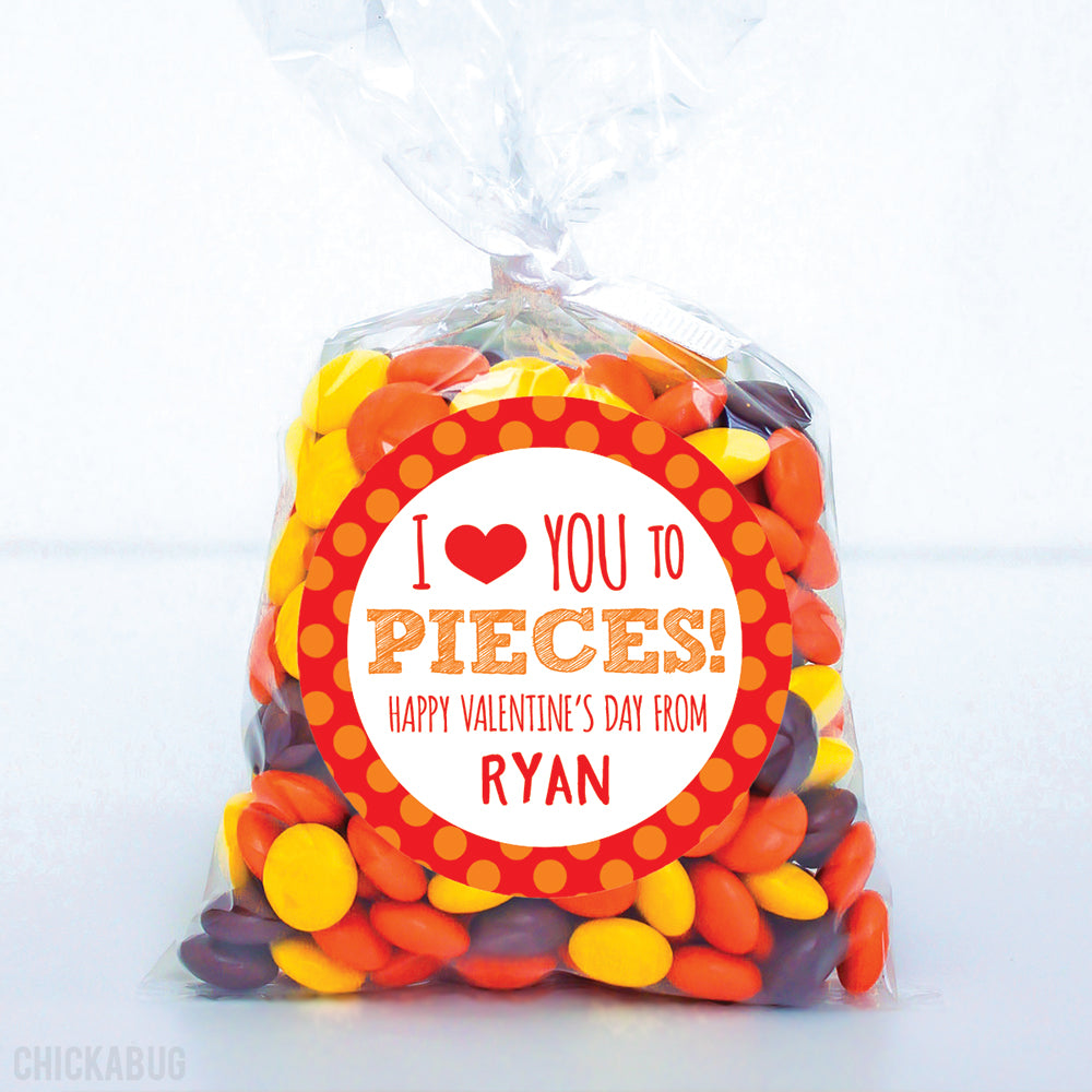 Personalized "I Love You to Pieces!" Valentine's Day Stickers – Chickabug