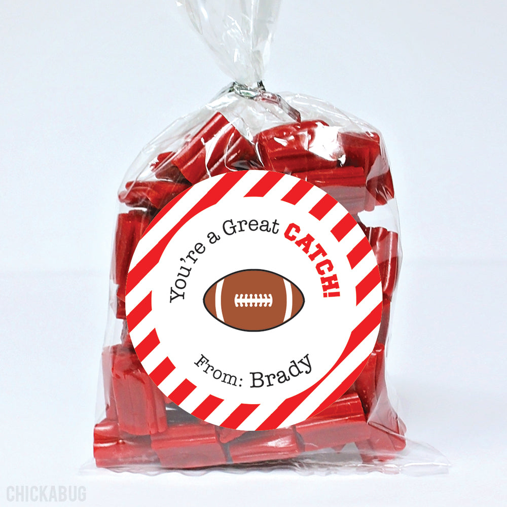 Personalized Football Valentine's Day Stickers – Chickabug