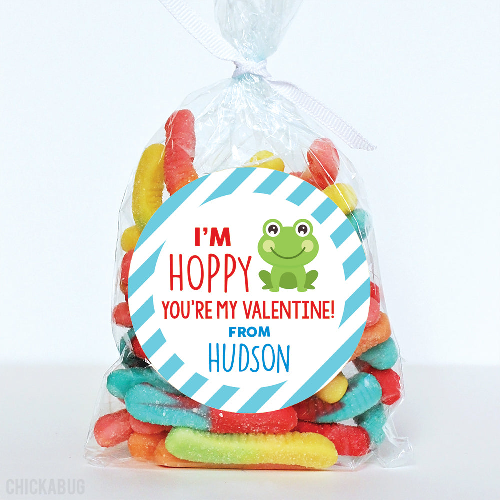 Personalized Frog Valentine's Day Stickers – Chickabug