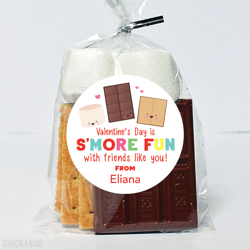 Personalized S'more Valentine's Day Stickers – Chickabug