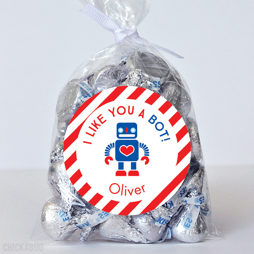 Personalized Robot Valentine's Day Stickers – Chickabug