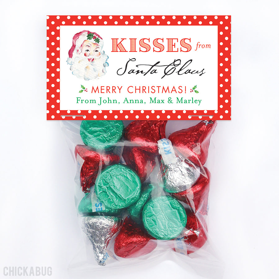 Personalized "Kisses from Santa Claus" Christmas Treat Bags – Chickabug