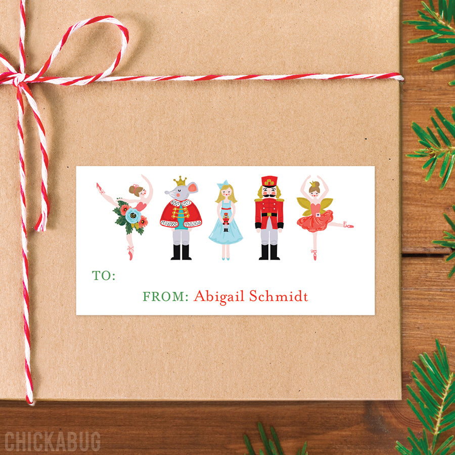 Personalized Nutcracker Ballet Peel-and-Stick Christmas Gift Labels ...