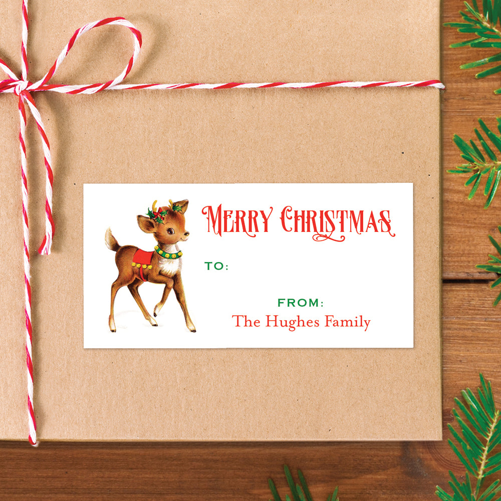 Personalized Vintage Reindeer Write-On Christmas Gift Labels – Chickabug