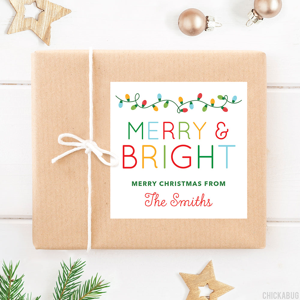 Personalized "Merry and Bright" Personalized Christmas Gift Labels ...