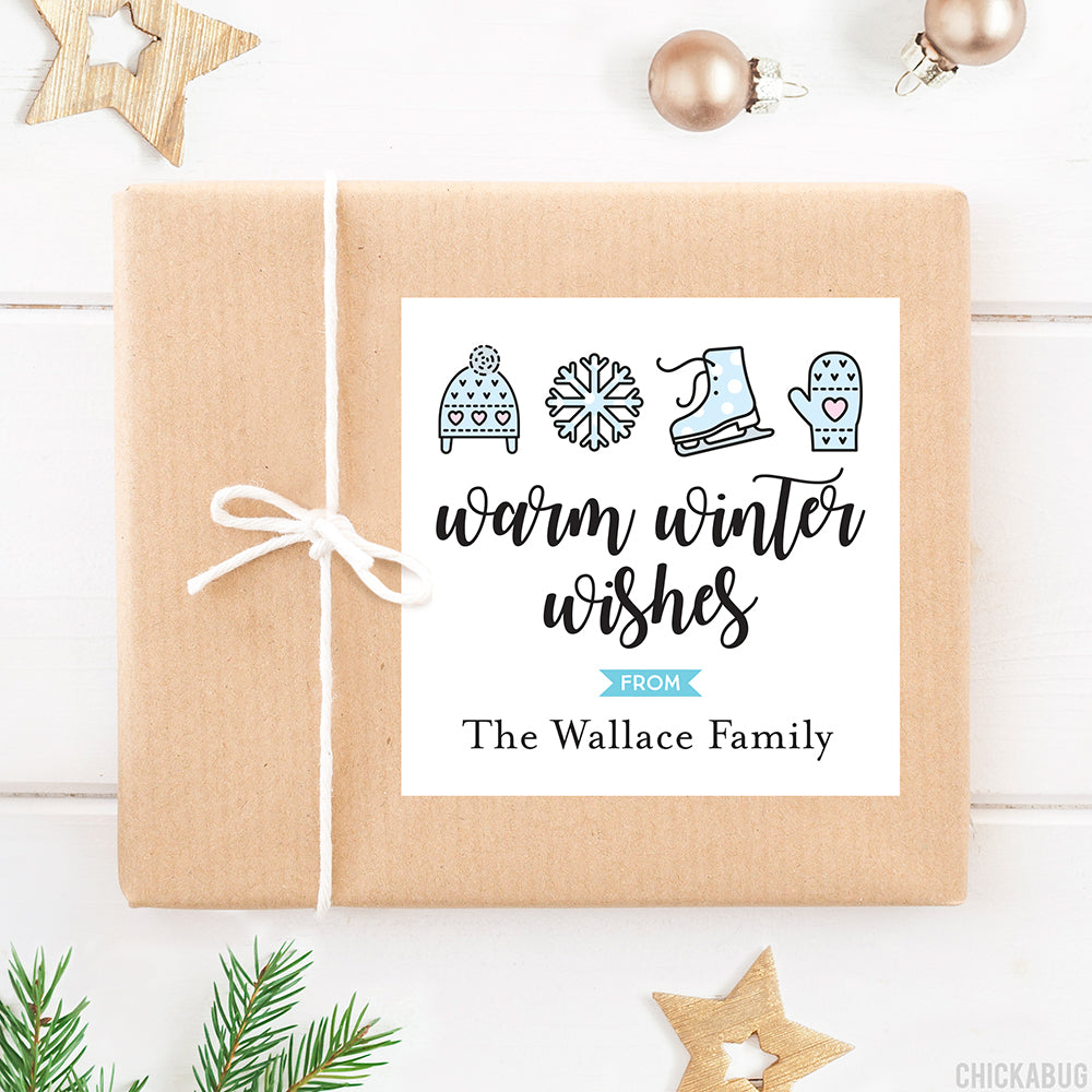 Personalized "Warm Winter Wishes" Holiday Gift Labels – Chickabug