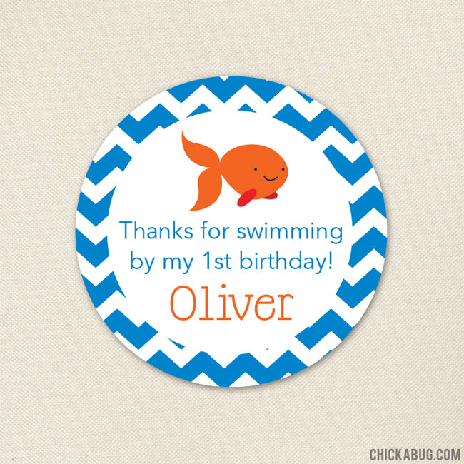 Goldfish Party Favor Stickers – Chickabug