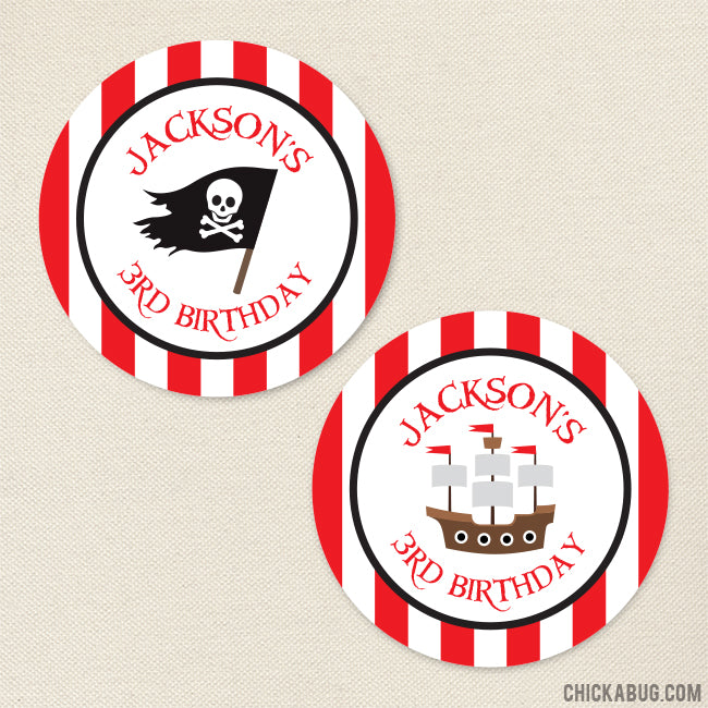 Pirate Birthday Stickers – Chickabug