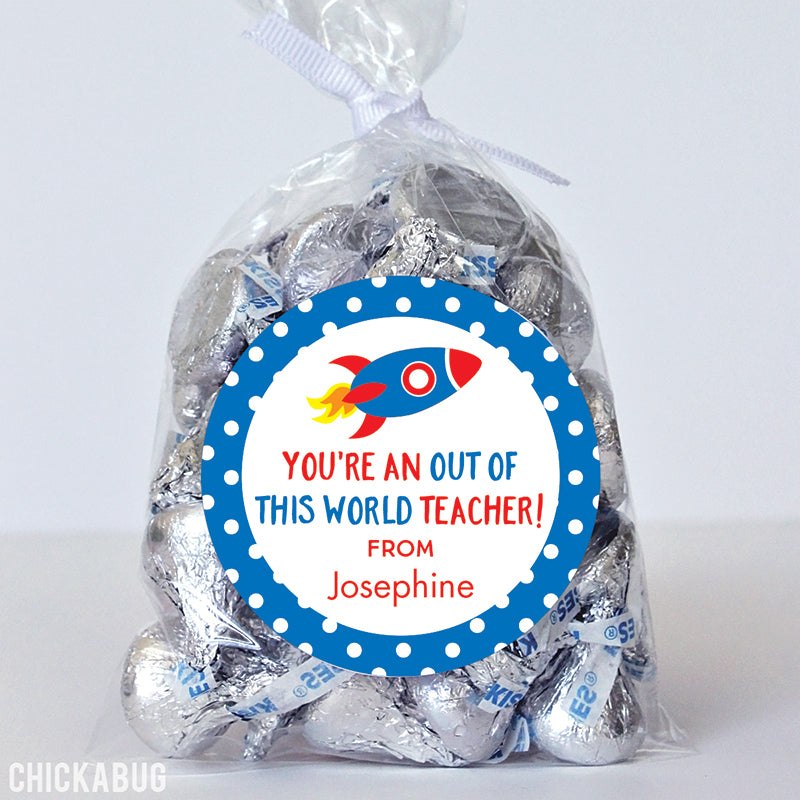 Personalized "Out of This World" Teacher Appreciation Stickers – Chickabug