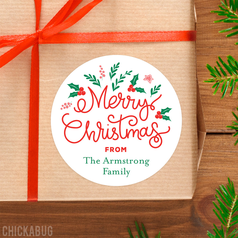 Handwritten Merry Christmas Gift Labels – Chickabug