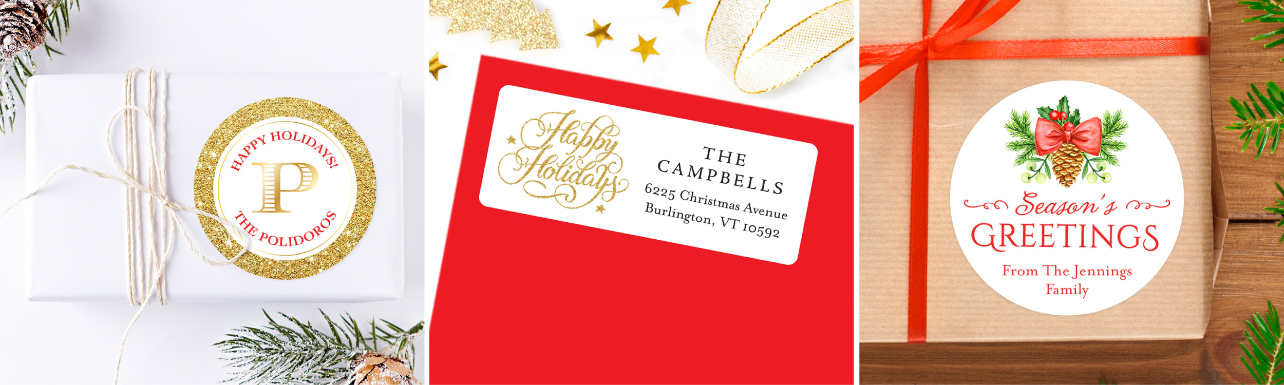 Personalized "Happy Holidays" Gift Labels, Address Labels & More ...