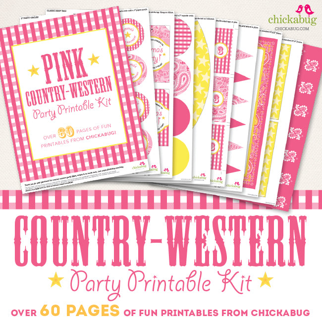 Pink Country Western Birthday Party Printable Decor Kit (Digital File ...