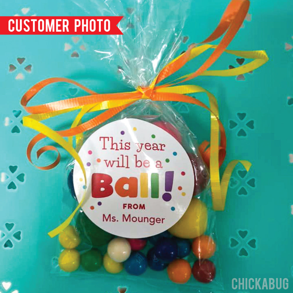 Personalized "This Year Will Be A Ball" Back to School Stickers – Chickabug