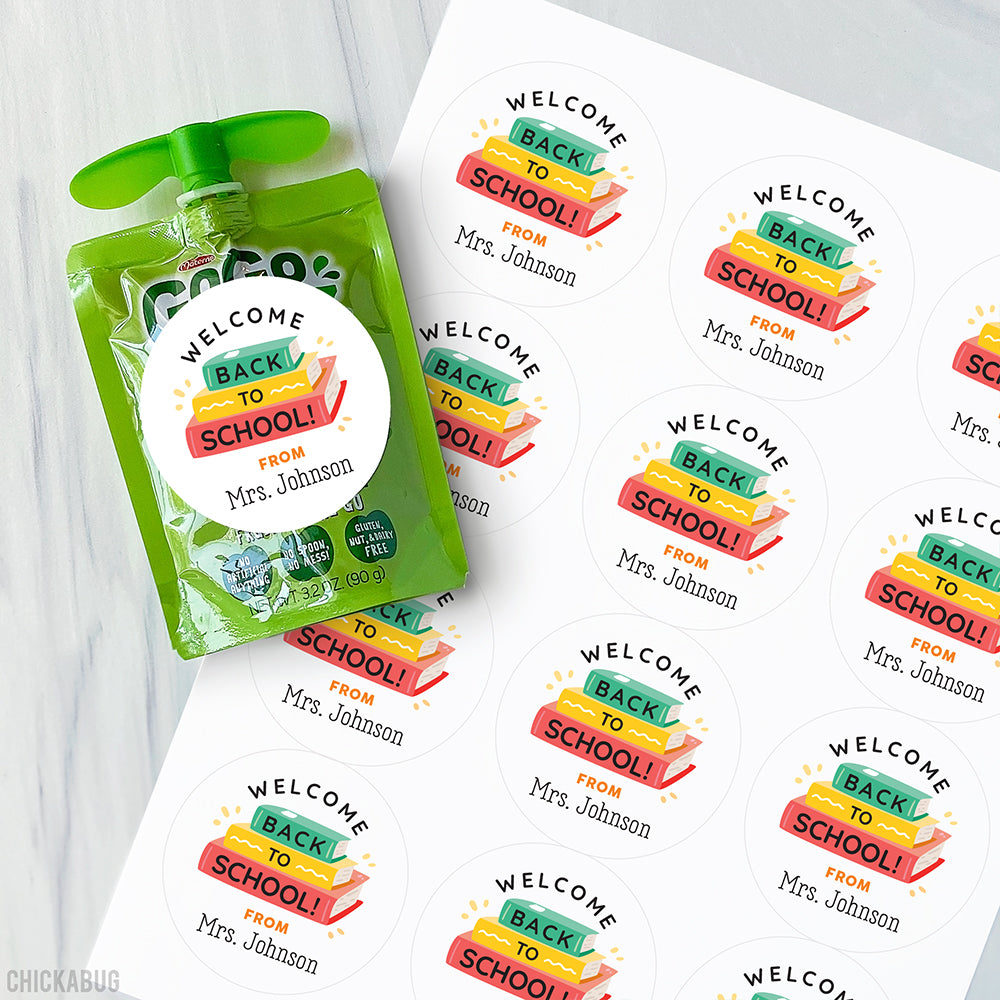 Books "Welcome Back to School" Personalized Stickers – Chickabug