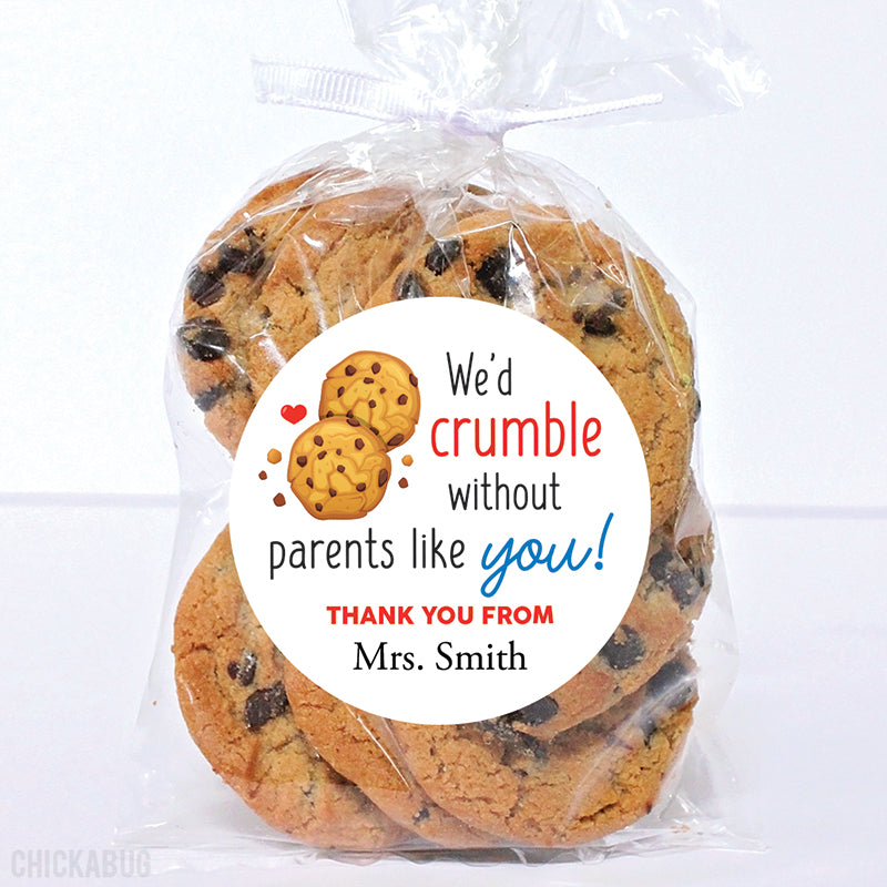 Personalized "We'd Crumble Without You" Parent Night School Stickers ...