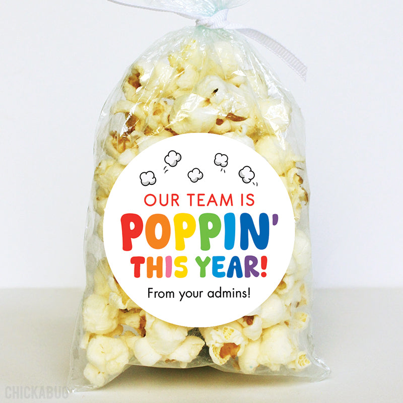 Personalized "Our Team is POPPIN' This Year" Gift Stickers – Chickabug