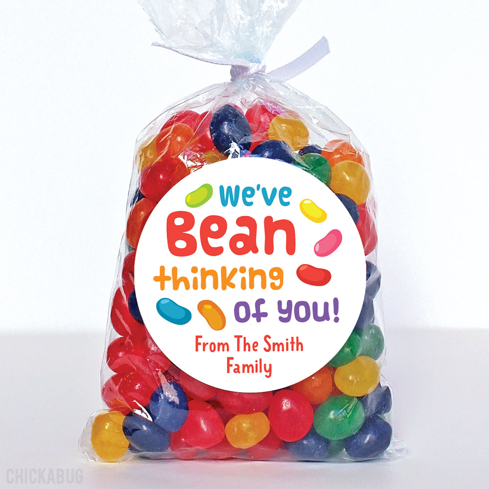 "I've Bean Thinking Of You" Personalized Stickers – Chickabug
