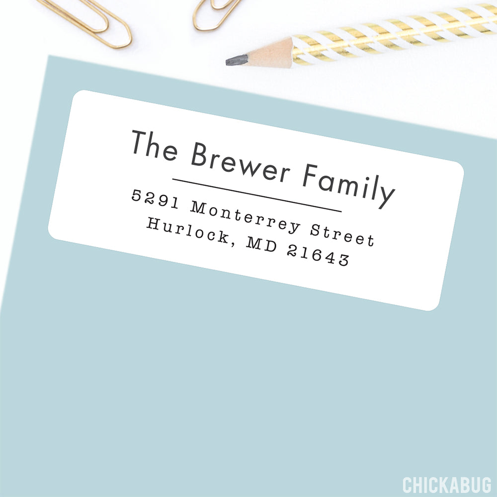 Personalized Bold Script Return Address Labels – Chickabug
