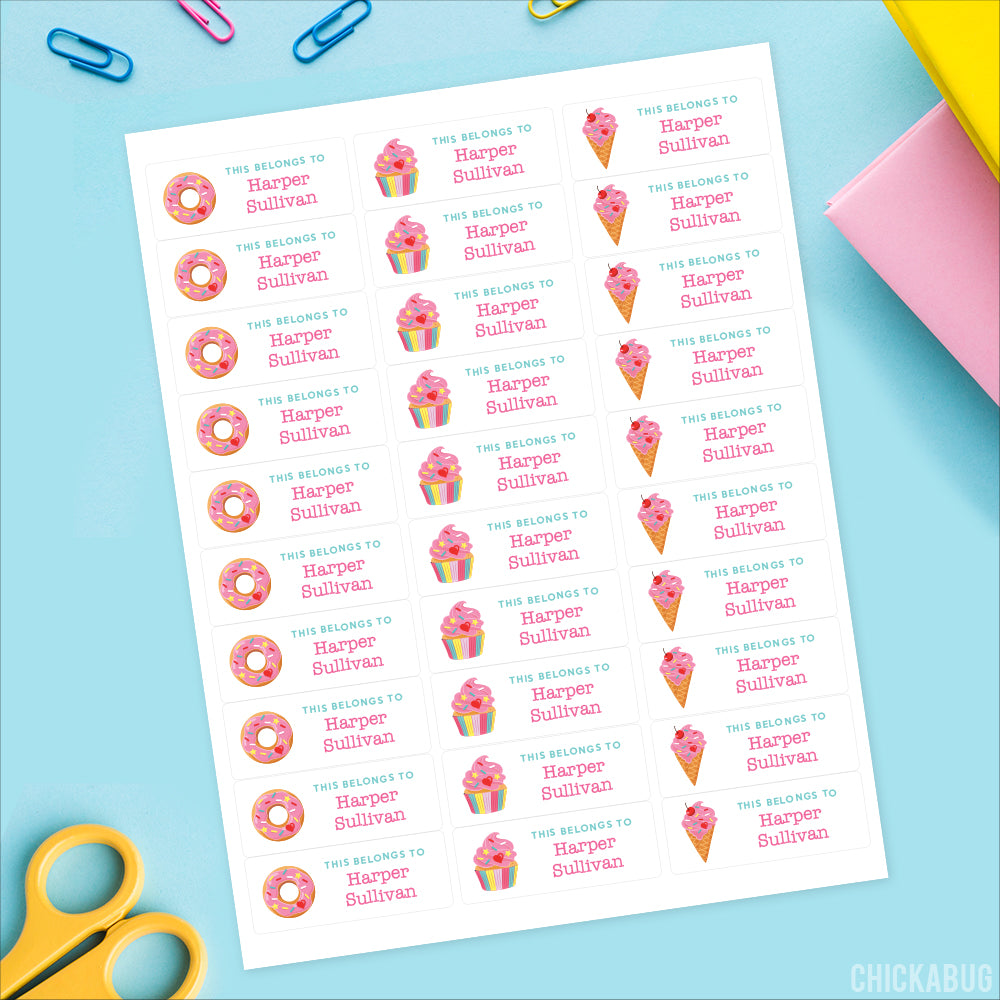 Pink Sweets Personalized "This Belongs To" Labels – Chickabug