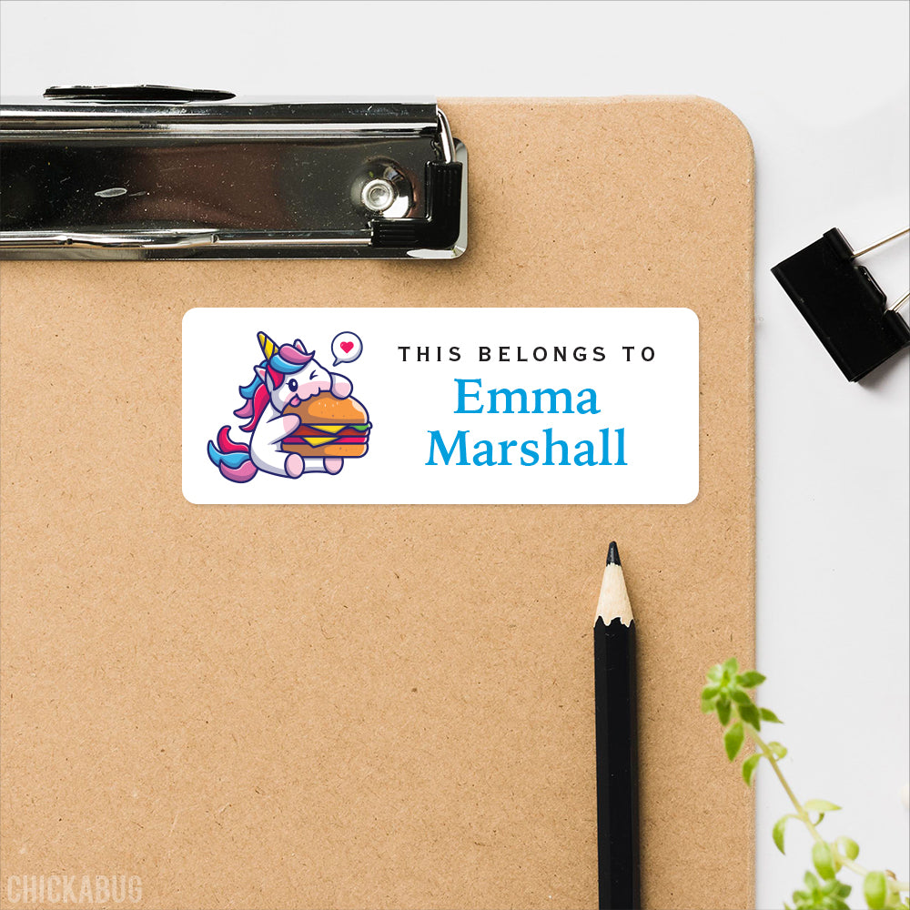 Animal Snackers Personalized "This Belongs To" Labels - Unicorn, Corgi ...