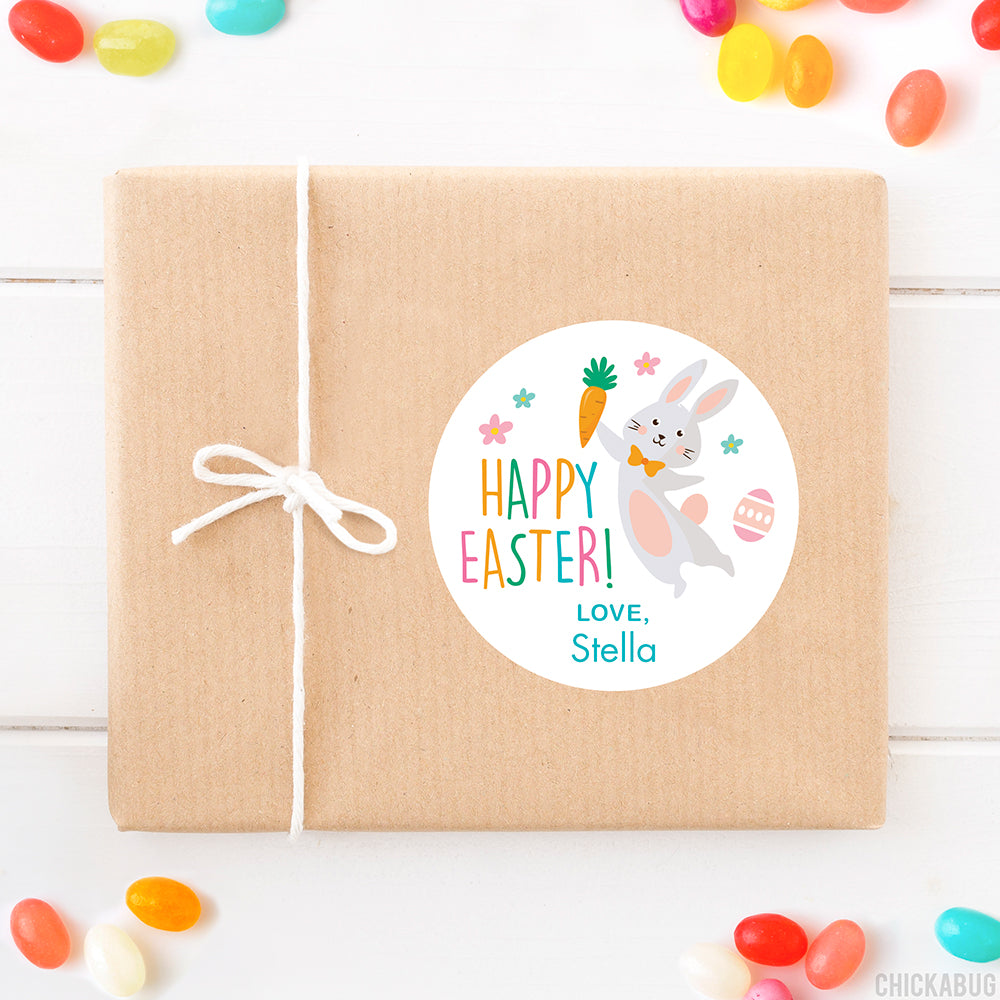Bunny and Carrot Personalized Easter Stickers – Chickabug