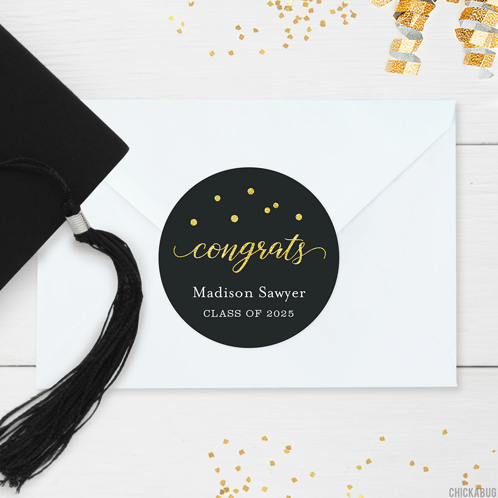 Personalized "Congrats" Graduation Stickers | Envelope Seals, Party ...
