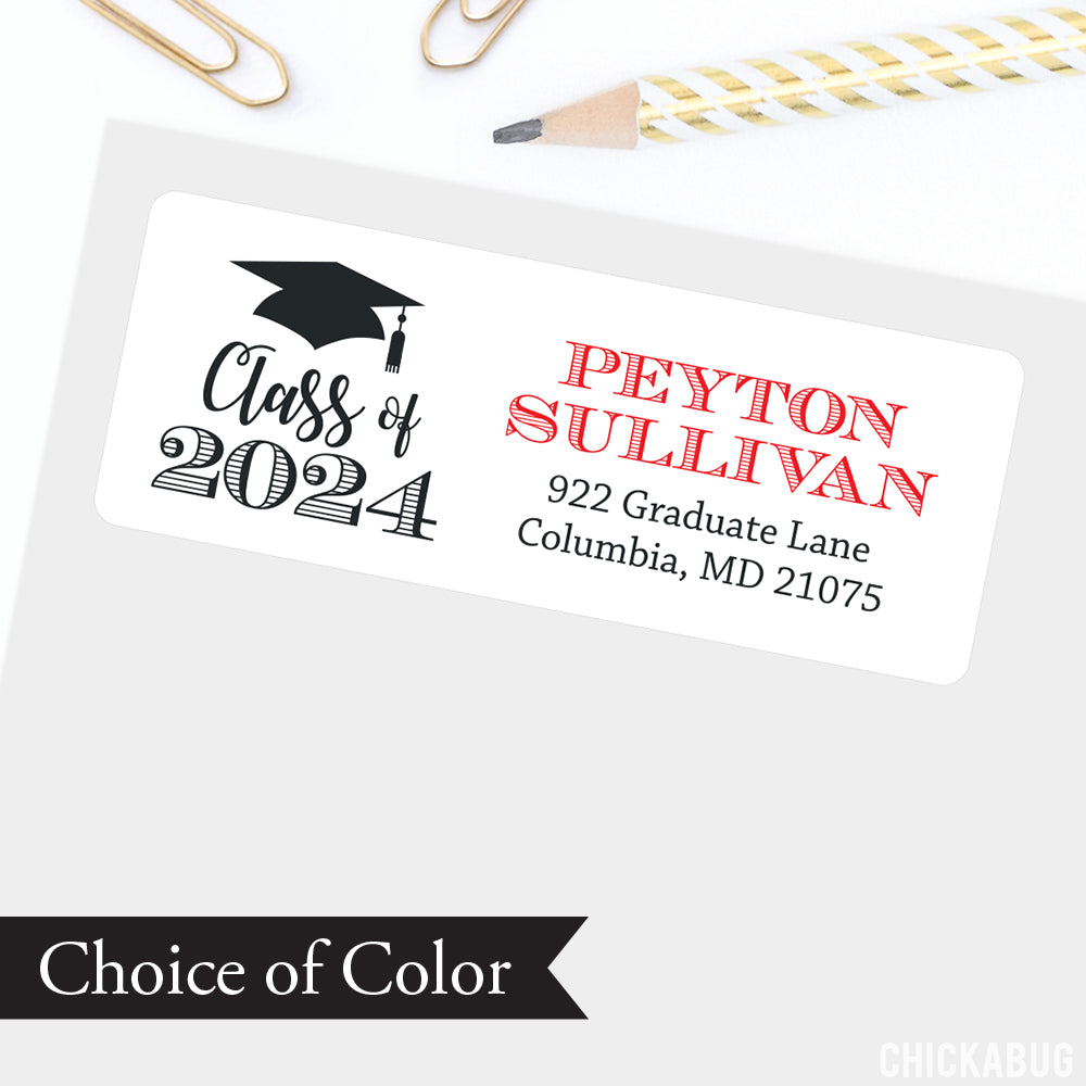Personalized Graduation Return Address Labels - Choice of Color – Chickabug