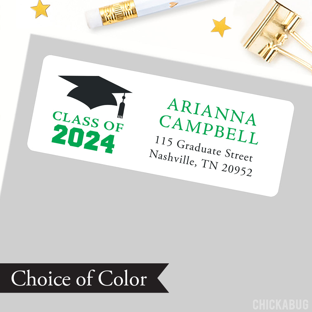 Personalized Graduation Cap Graduation Return Address Labels – Chickabug