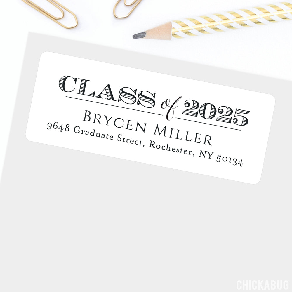 Personalized Class of 2025 Graduation Return Address Labels – Chickabug
