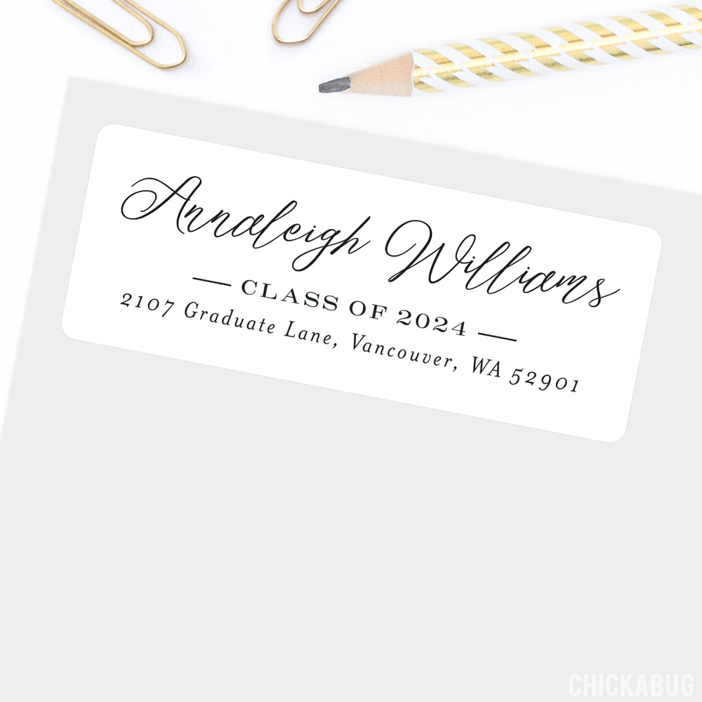 Personalized Sophisticated Graduation Return Address Labels – Chickabug