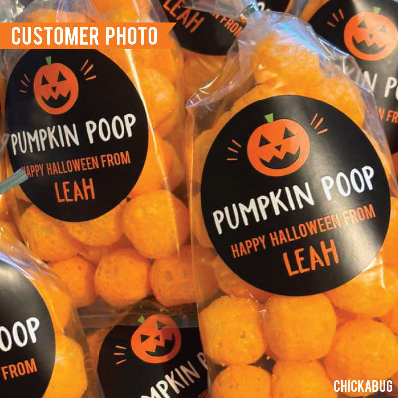 Personalized "Pumpkin Poop" Halloween Stickers – Chickabug