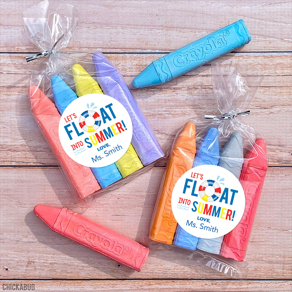 Personalized "Float Into Summer" Last Day of School Stickers – Chickabug
