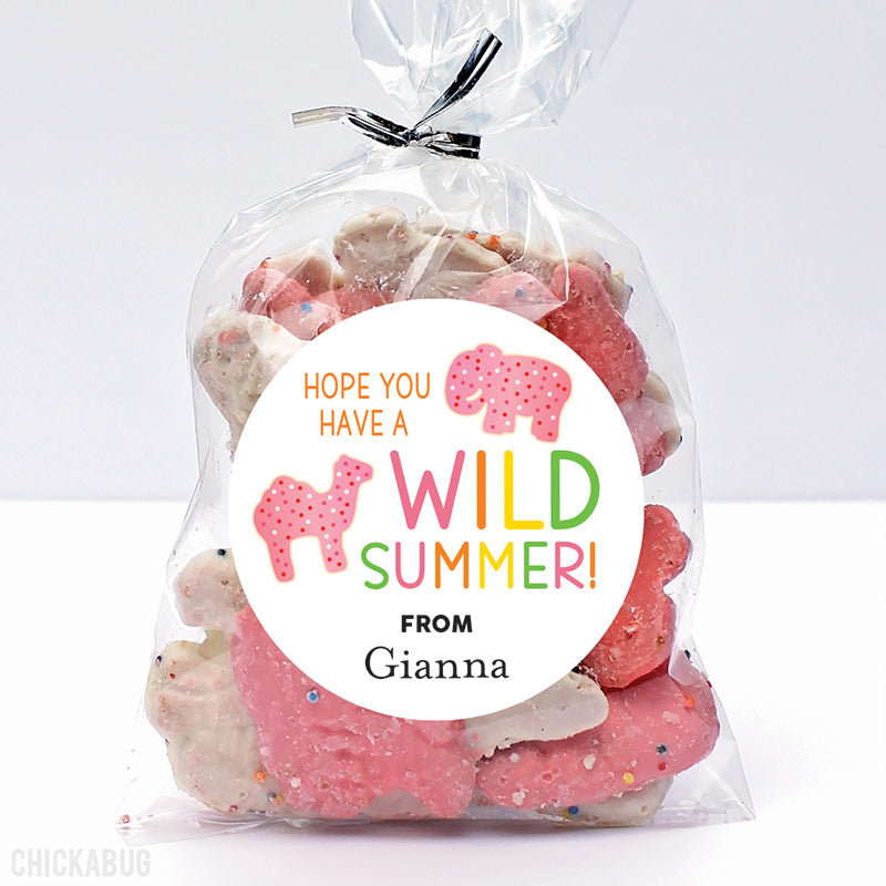 Personalized Animal Crackers "Wild Summer" Last Day of School Stickers ...