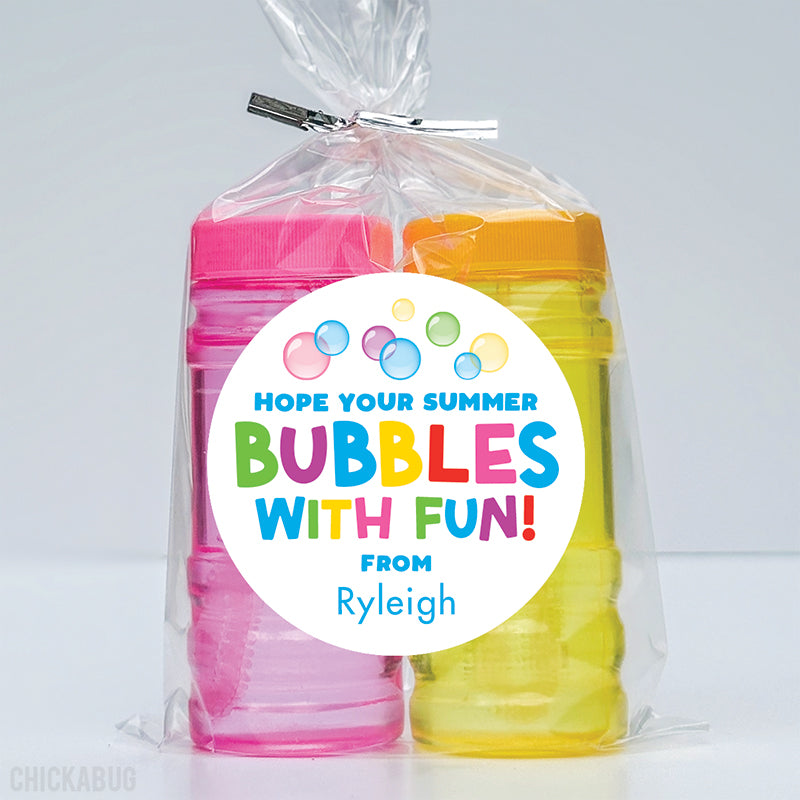 Personalized Bubbles Last Day of School Stickers for Bubble Wand Gifts ...