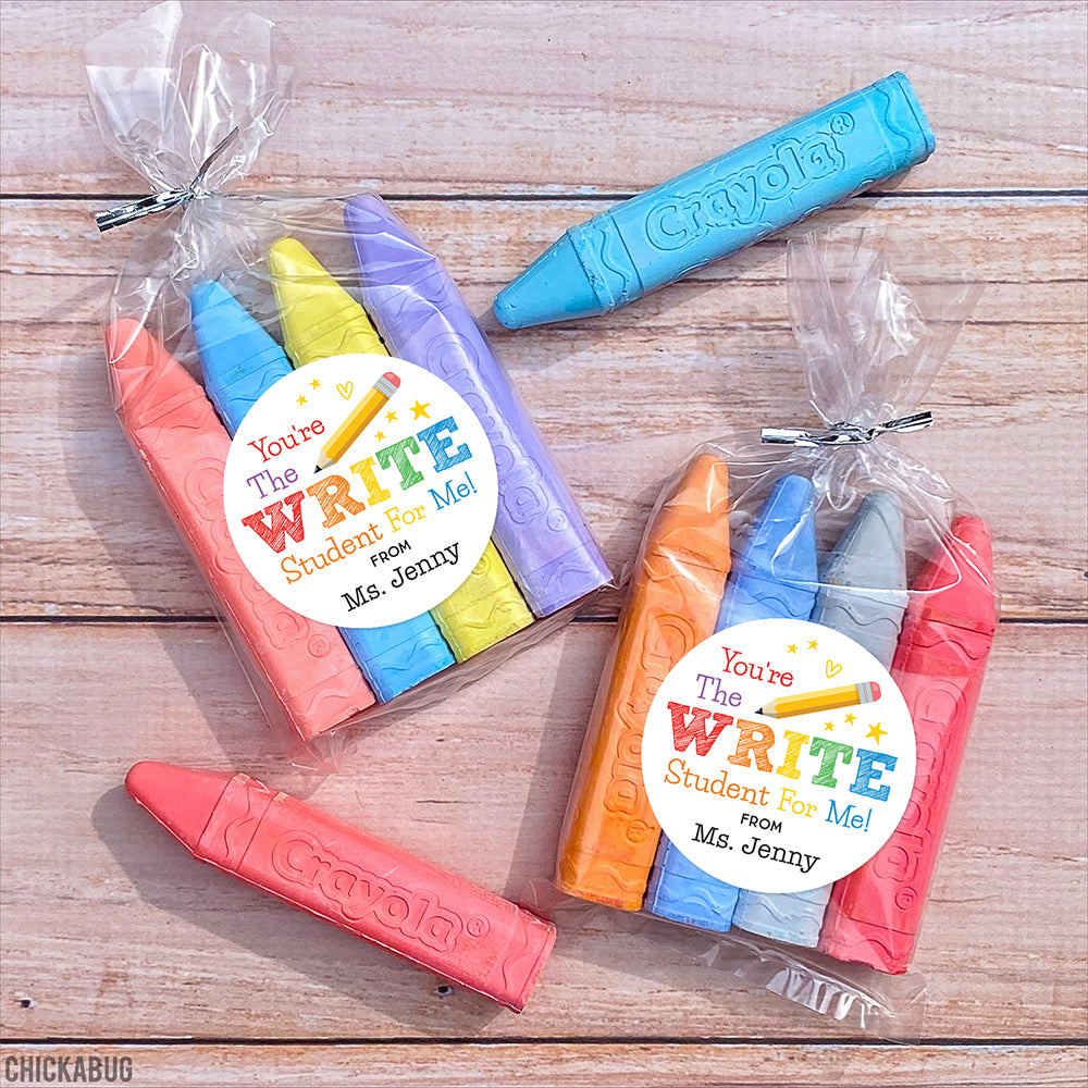 Personalized "The WRITE Student For Me" Teacher Stickers – Chickabug