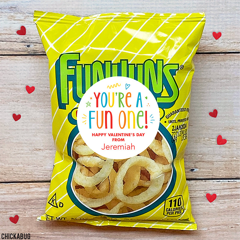 Personalized "You're a Fun One" Valentine's Day Stickers – Chickabug