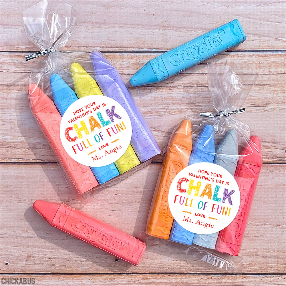 Personalized "Chalk Full of Fun" Valentine's Day Stickers – Chickabug