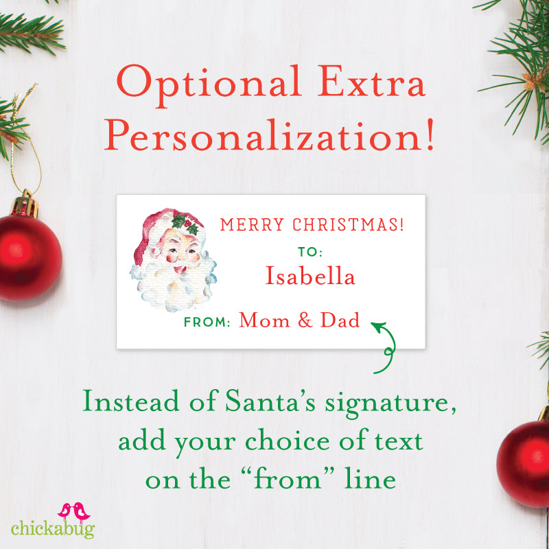 To Child From Santa Christmas Gift Labels - Vintage Santa – Chickabug