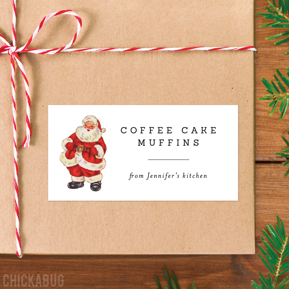 Personalized Vintage Santa Christmas Gift Labels - for Homemade Gifts ...