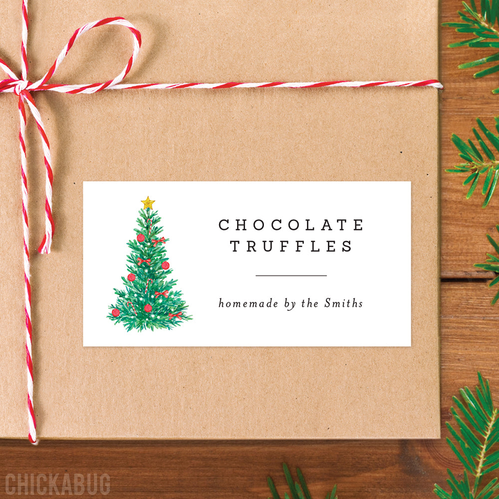 Personalized Vintage Tree Christmas Gift Labels - for Homemade Gifts ...